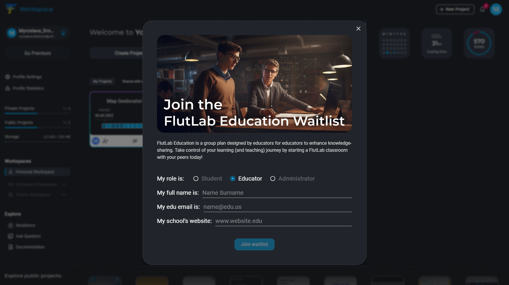 FlutLab Education Workspace for Educators - FlutLab Docs