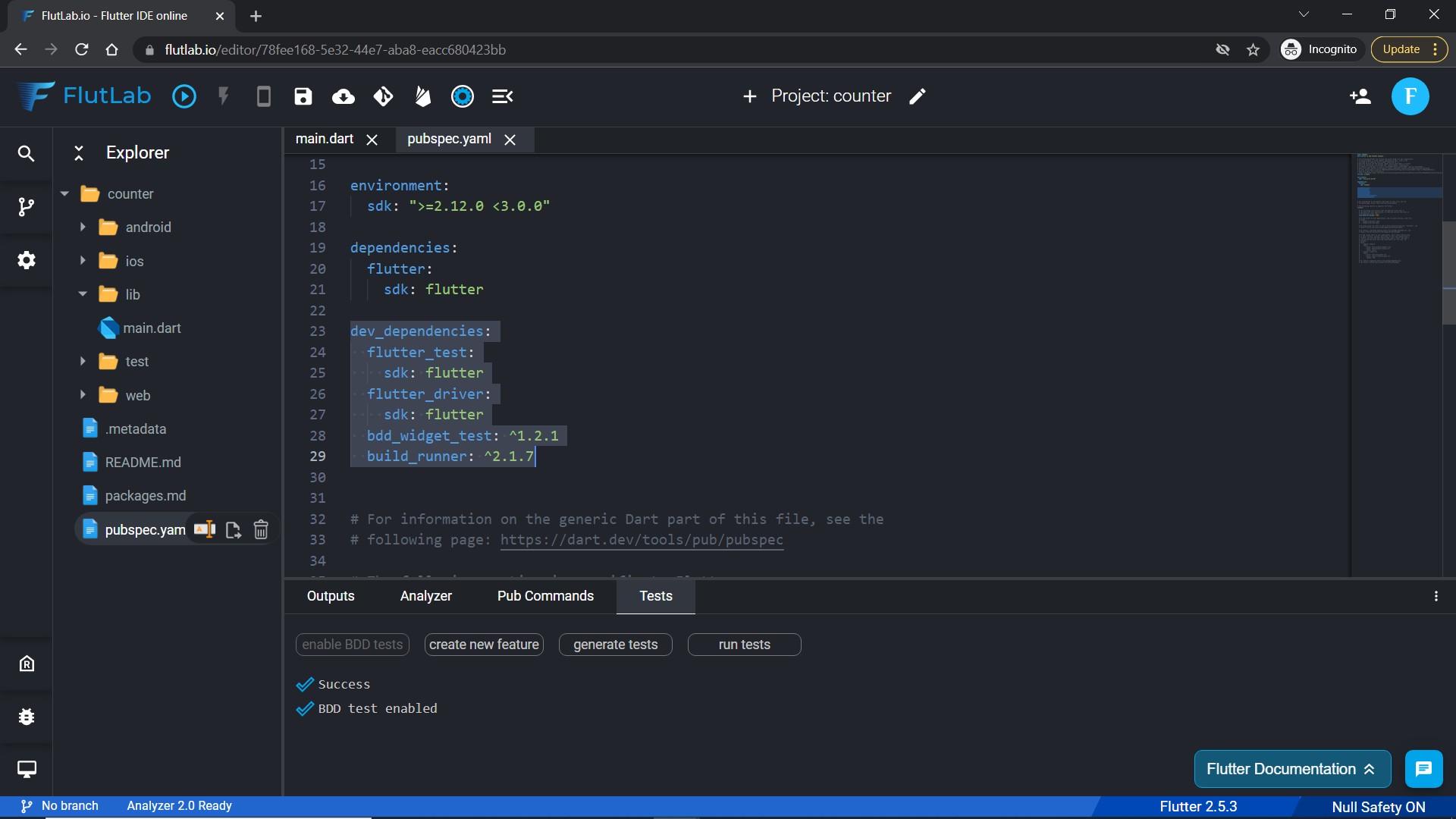 How To Create BDD Tests In FlutLab